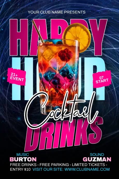 Plantilla de Cocktail Drinks Ads | PosterMyWall