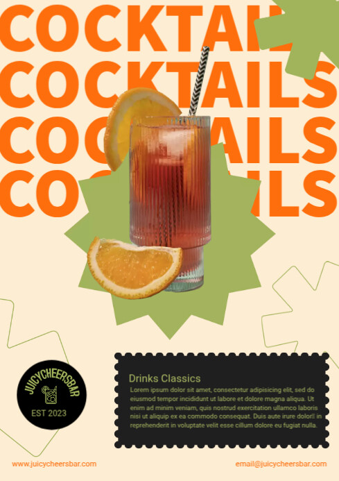 Cocktail Drinks Template | PosterMyWall
