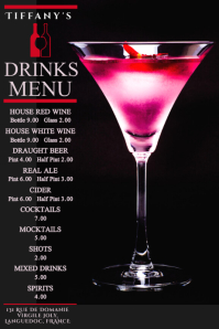 Cocktail Menu Card Template | PosterMyWall