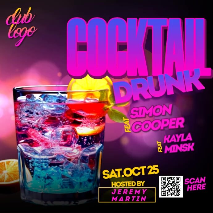 Plantilla de Cocktail Drunk Night | PosterMyWall