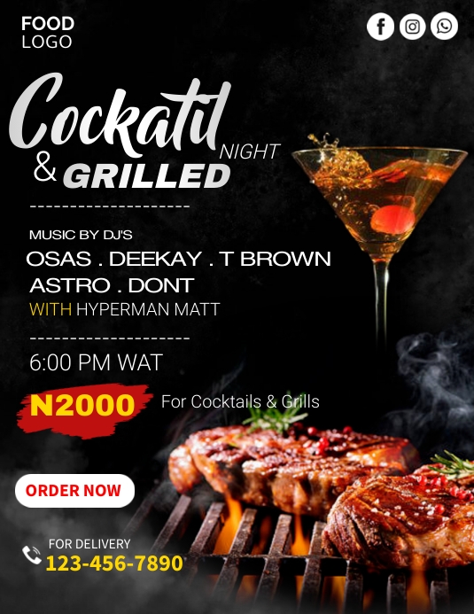 Cocktail Event Flyer Template | PosterMyWall