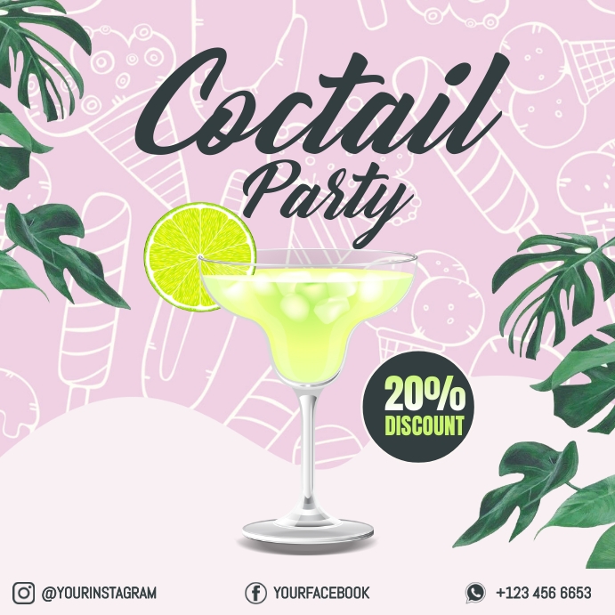 Cocktail Flyer Ads Template | PosterMyWall