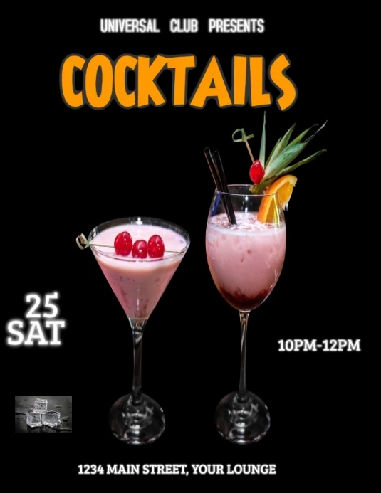 Cocktail flyer Template | PosterMyWall