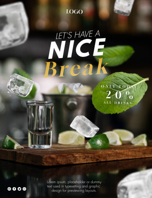 Plantilla de COCKTAIL FLYER POSTER TEMPLATE | PosterMyWall