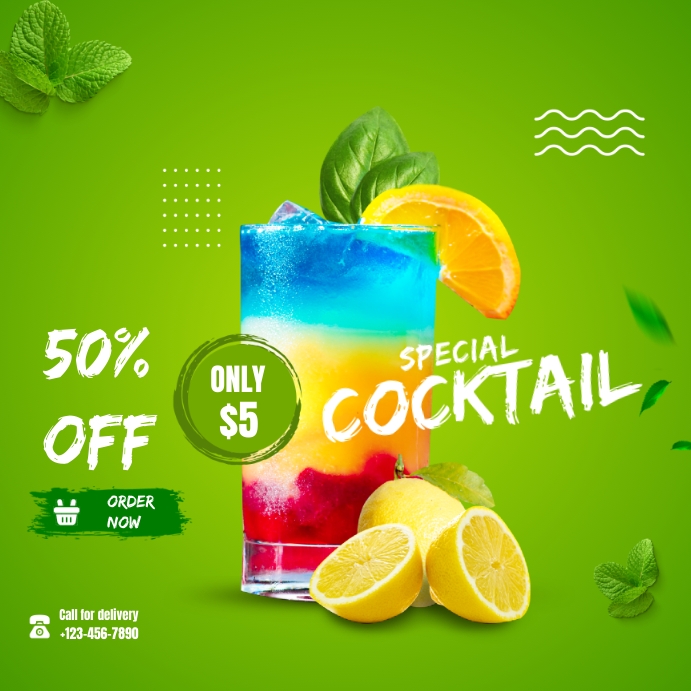 COCKTAIL FLYER POSTER TEMPLATE | PosterMyWall