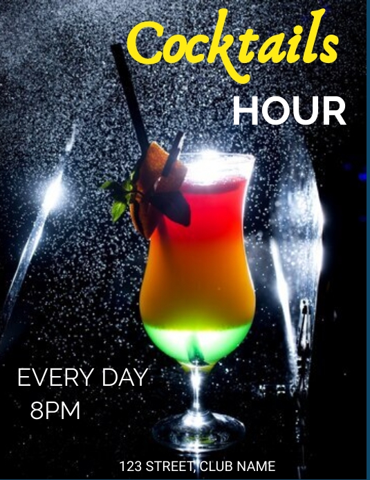 Cocktail flyer template | PosterMyWall