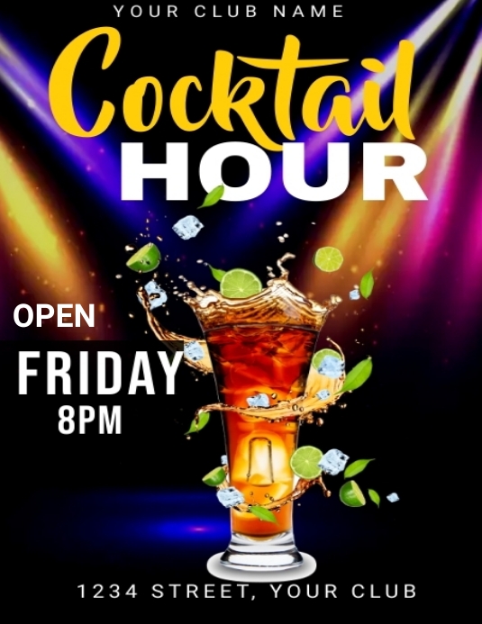 Cocktail flyers Template | PosterMyWall