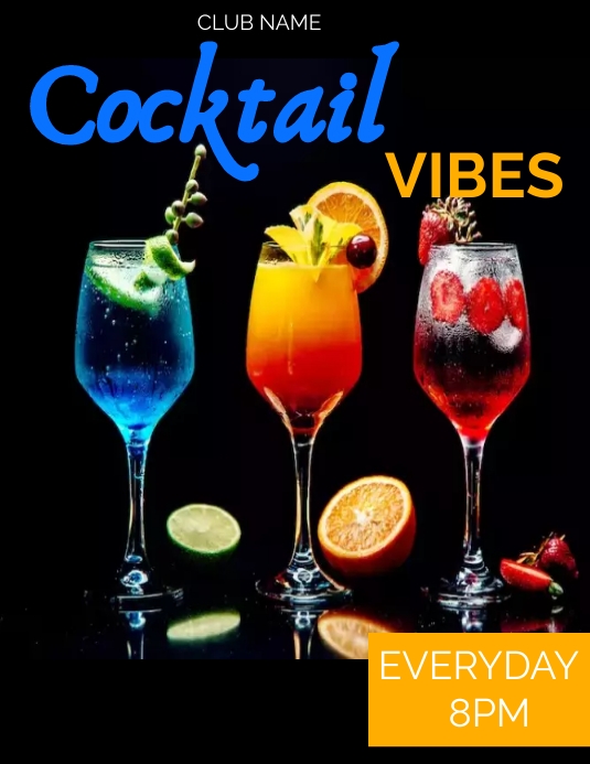 Cocktail flyers Template | PosterMyWall