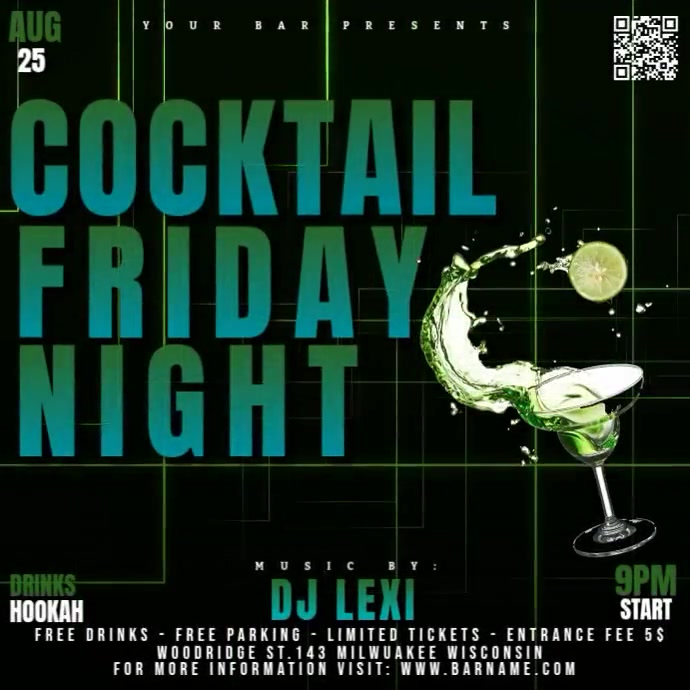 Cocktail Friday Night Template | PosterMyWall