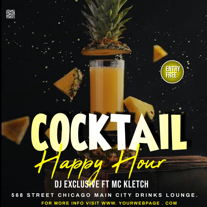 Cocktail happy hour Template | PosterMyWall