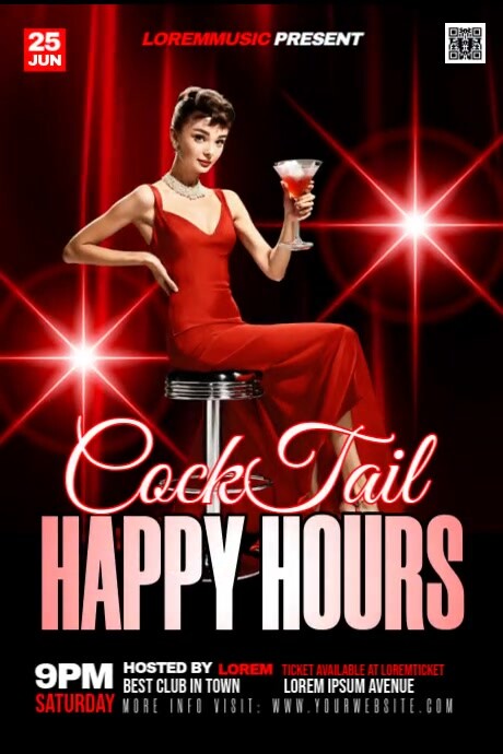 Plantilla de COCKTAIL HAPPY HOURS | PosterMyWall
