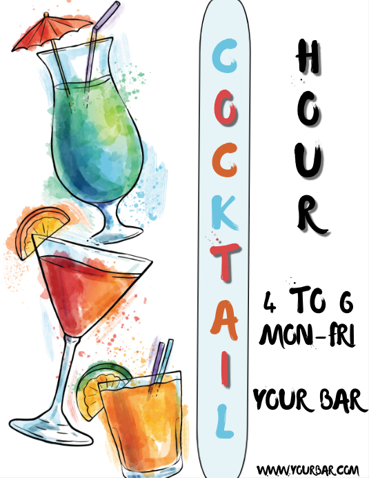 COCKTAIL HOUR Template | PosterMyWall
