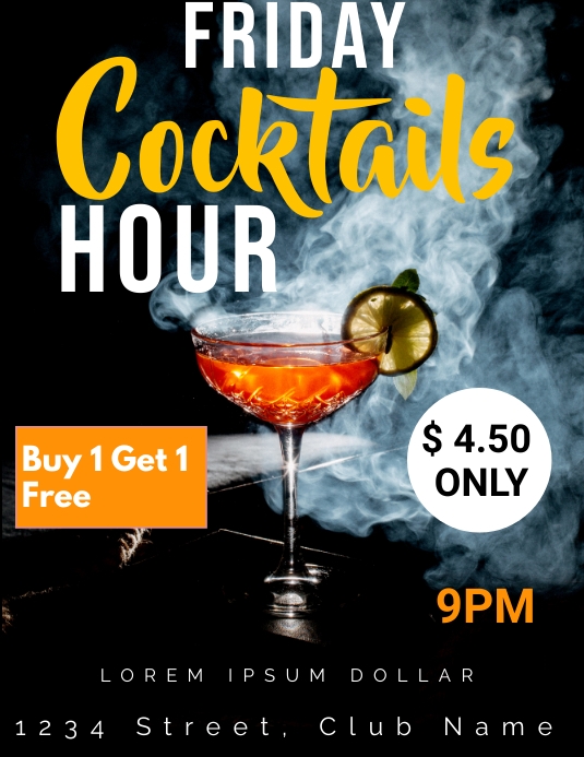 cocktail hour post Template | PosterMyWall