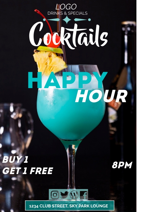 cocktail hour post Template | PosterMyWall