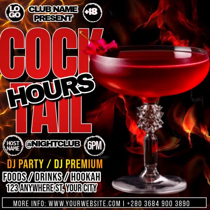 Cocktail hours Night Party Template | PosterMyWall