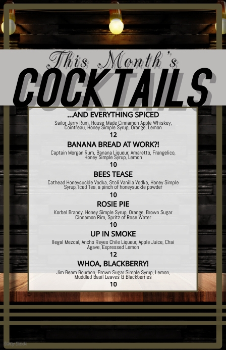 Copy of cocktail list featured drinks | PosterMyWall