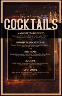 cocktail list featured menu 2 Template | PosterMyWall
