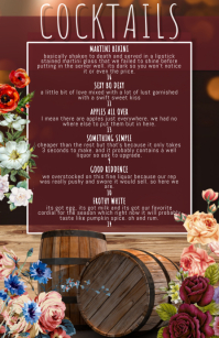 cocktail list featured menu Template | PosterMyWall