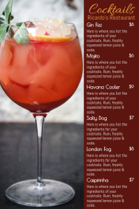 Cocktail Menu Poster Template | PosterMyWall