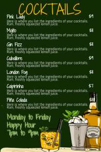 Cocktail Menu Card Template | PosterMyWall