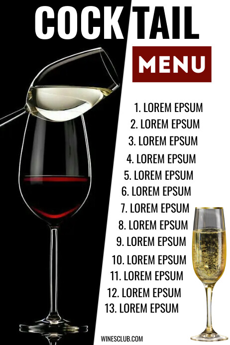 cocktail menu customise template | PosterMyWall