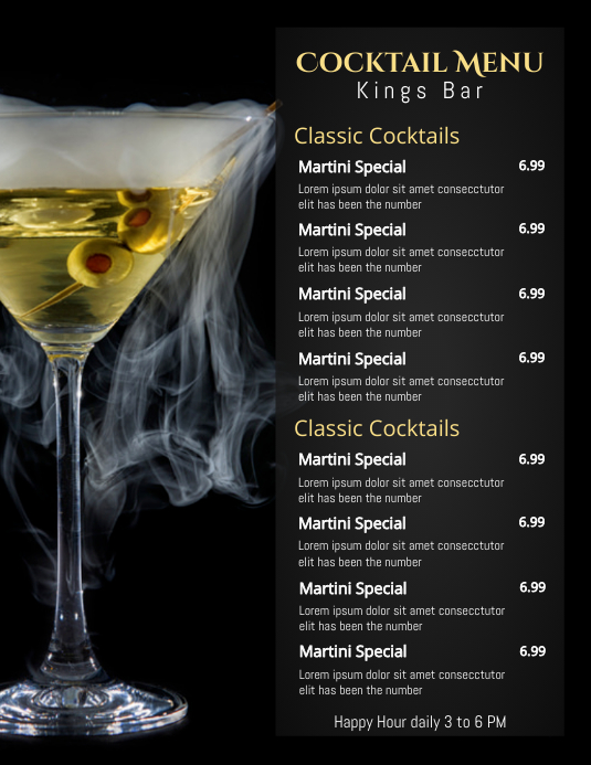 Copy of Cocktail Menu | PosterMyWall