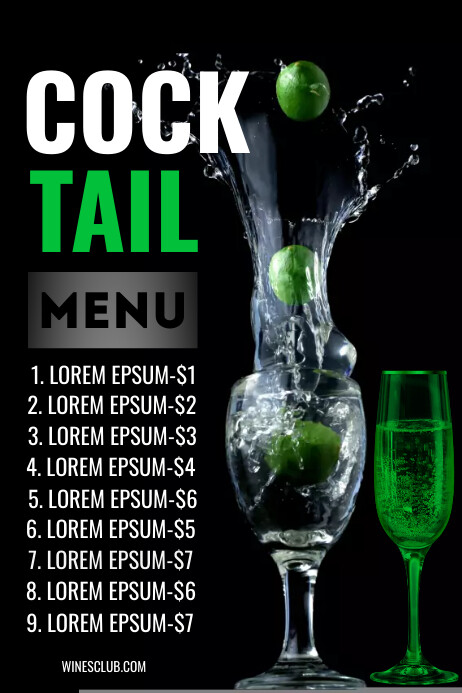 cocktail menu Template | PosterMyWall