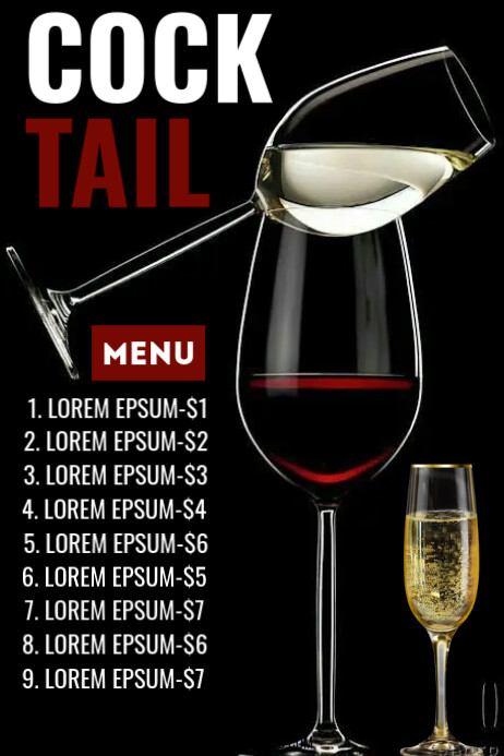 cocktail menu Template | PosterMyWall