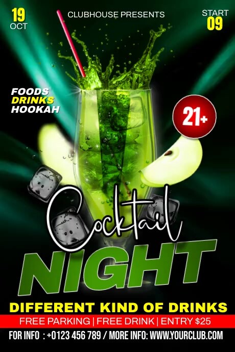 Cocktail Night Ads Template | PosterMyWall