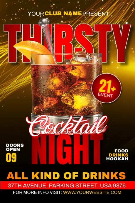 Cocktail Night Ads Template | PosterMyWall