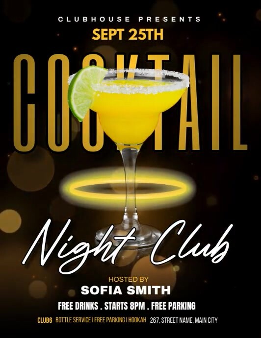 Plantilla de Cocktail Night Club | PosterMyWall