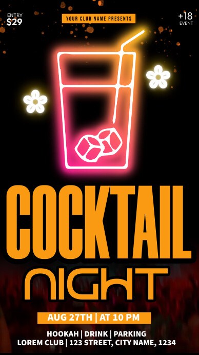 Cocktail Night Club Template | PosterMyWall