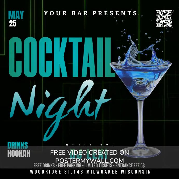 Plantilla de Cocktail Night Club | PosterMyWall