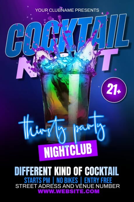 Cocktail Night Template | PosterMyWall