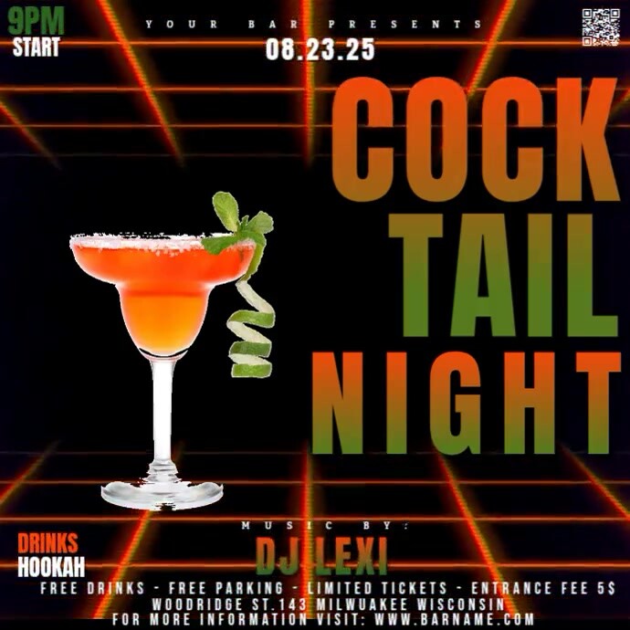 Cocktail Night Template | PosterMyWall