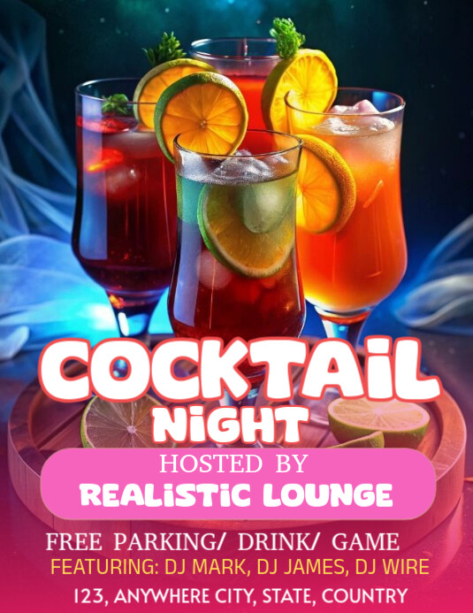 Plantilla de Cocktail night | PosterMyWall