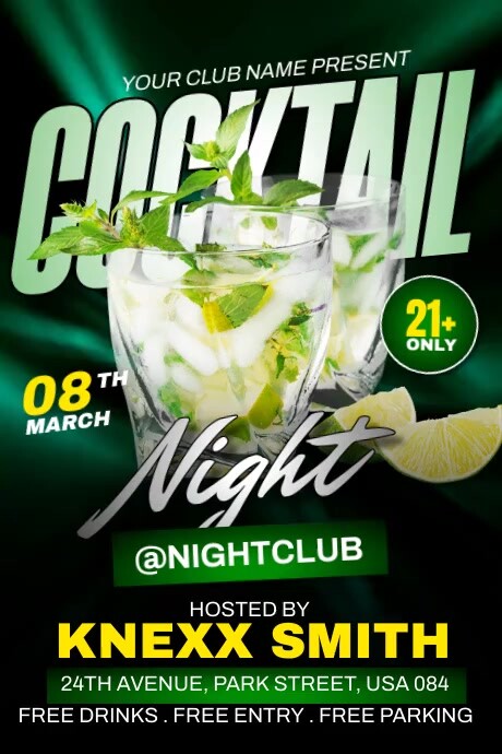 Cocktail Night Template | PosterMyWall
