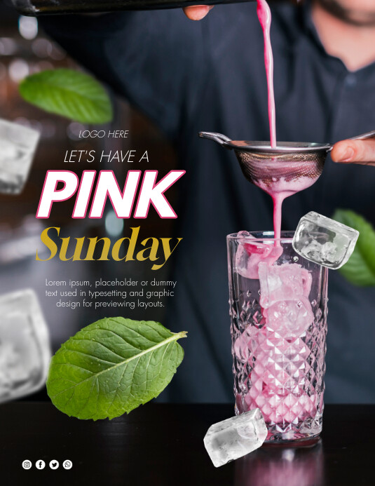 COCKTAIL NIGHT FLYER POSTER TEMPLATE | PosterMyWall