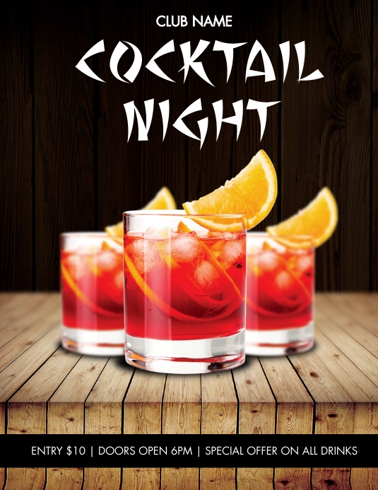 Modèle COCKTAIL NIGHT FLYER POSTER TEMPLATE | PosterMyWall
