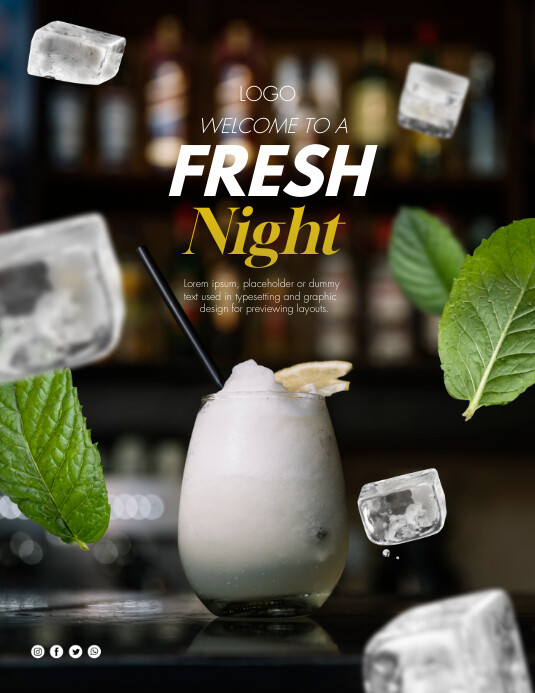 COCKTAIL NIGHT FLYER POSTER TEMPLATE | PosterMyWall