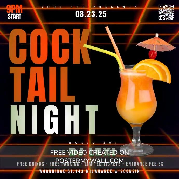 Plantilla de Cocktail Night Party | PosterMyWall
