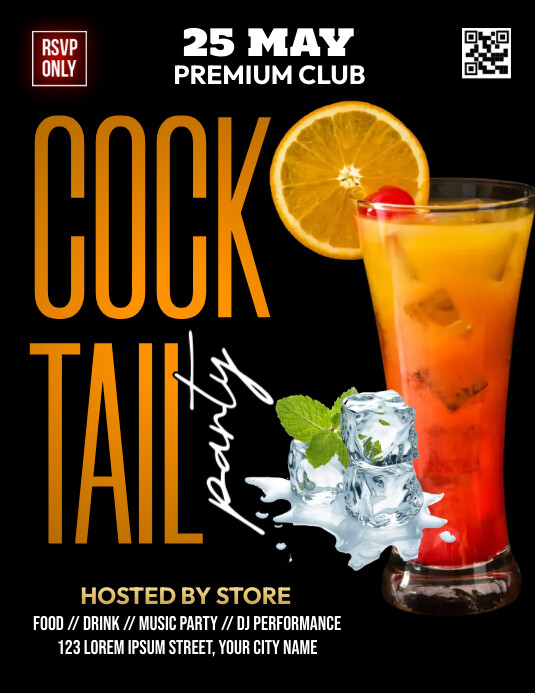 Plantilla de Cocktail Night Party | PosterMyWall