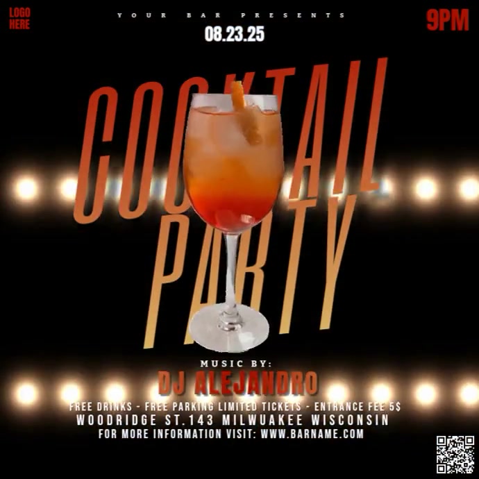 Plantilla de Cocktail Night Party | PosterMyWall