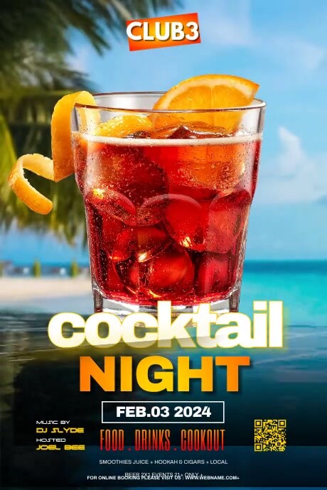Cocktail Night Party Video Template | PosterMyWall