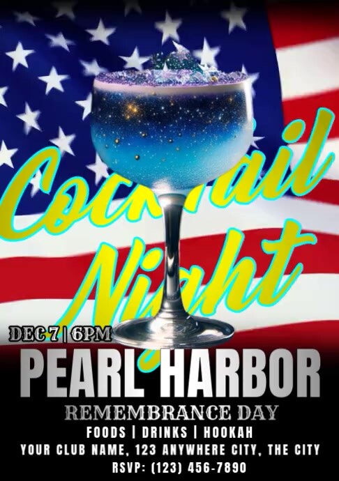 Cocktail night pearl harbor day Template | PosterMyWall