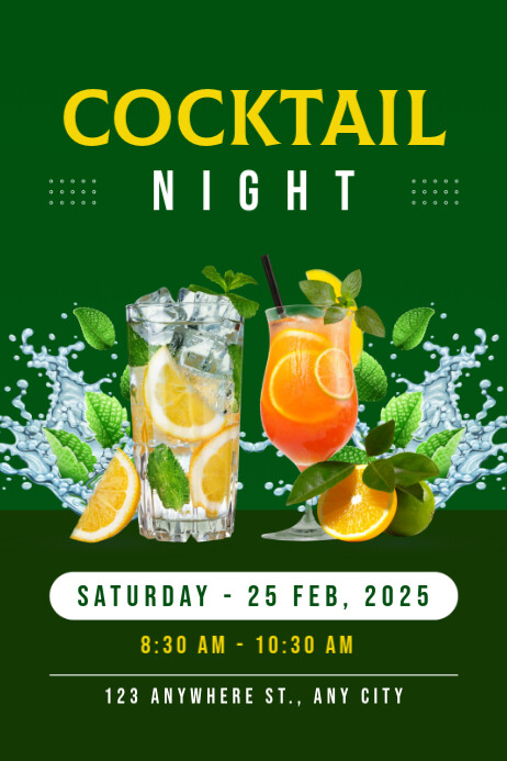 Cocktail Night Poster Template | PosterMyWall