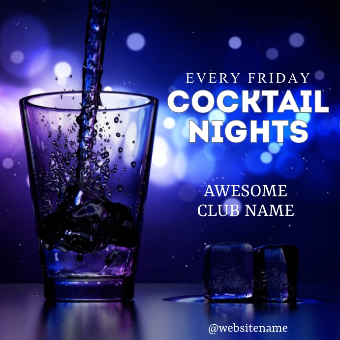 Cocktail Nights Instagram Post Templat | PosterMyWall