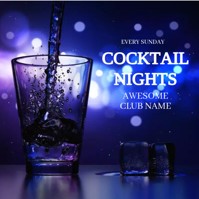 Cocktail Nights Instagram Post Template | PosterMyWall