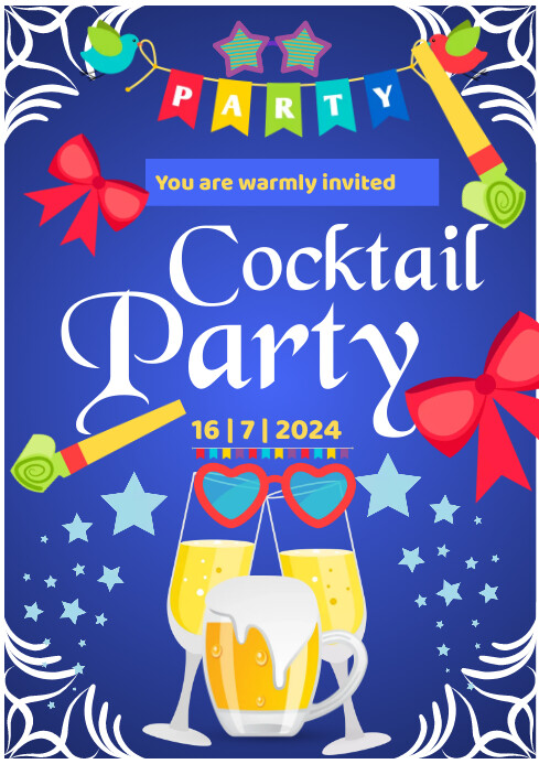Plantilla de Cocktail party A4 template | PosterMyWall