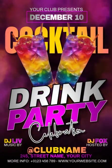 Cocktail Party Ads Template | PosterMyWall